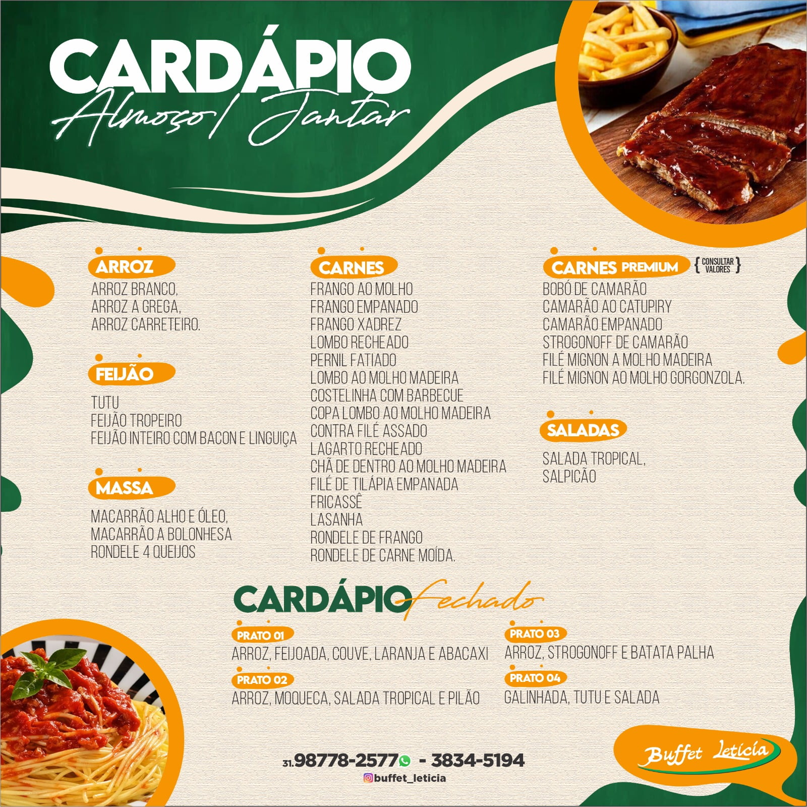 Cardápio – Buffet Leticia